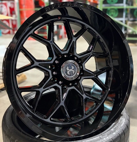4 NEW 22x12 Hardcore HC104 Wheels -44 All Black 8x6.5 Dodge Chevy GMC ...