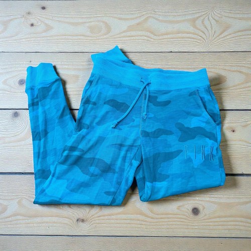 VICTORIA'S SECRET PINK Blue Camo Drawstring Joggers Sweatpants Womens ...