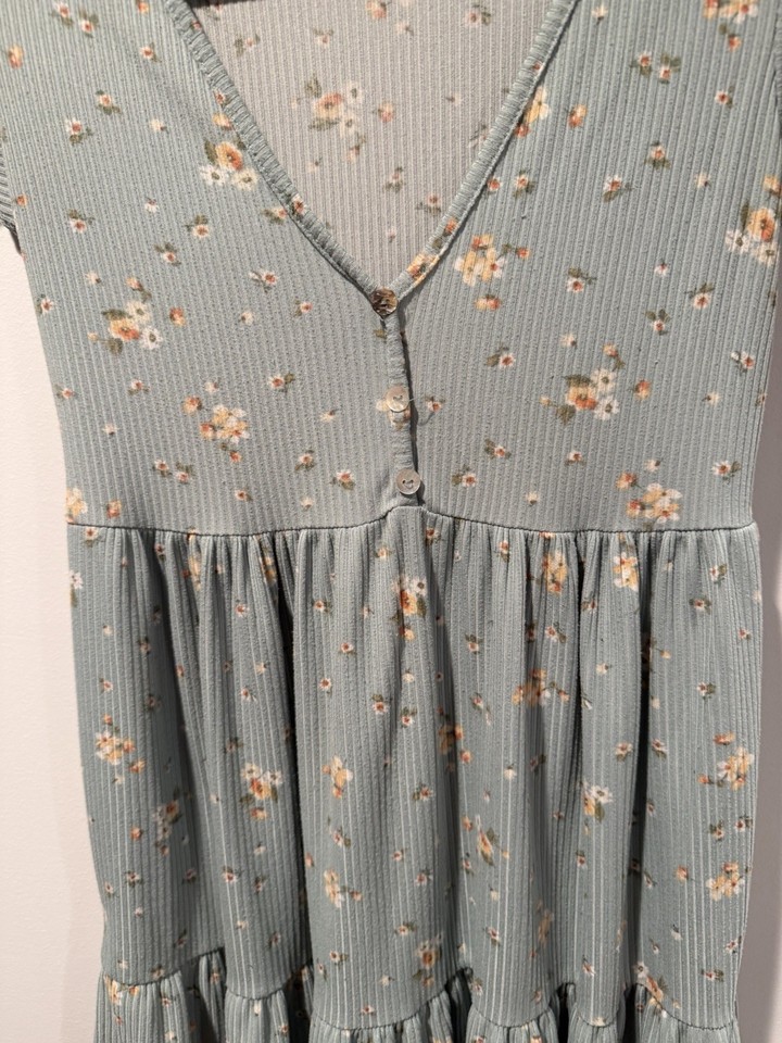 Jessica Simpson Green Floral Babydoll Sundress Medium | eBay