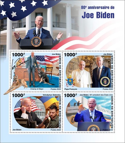 President Joe Biden Volodymyr Zelenskyy Pope Francis MNH Stamps 2022 ...