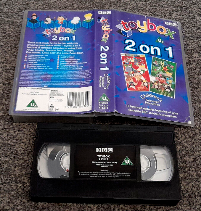 TOYBOX 2 ON 1 BBC VIDEO NODDY WILLIAM PINGU SAM PAL VHS VIDEO CHILDREN ...