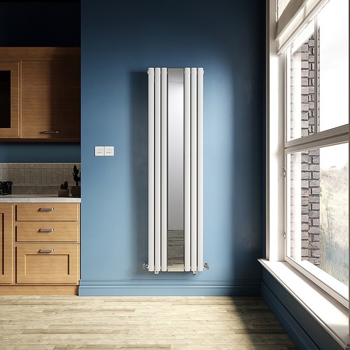 White Vertical Radiator Oval Column Central Heating Tall Upright Rad ...