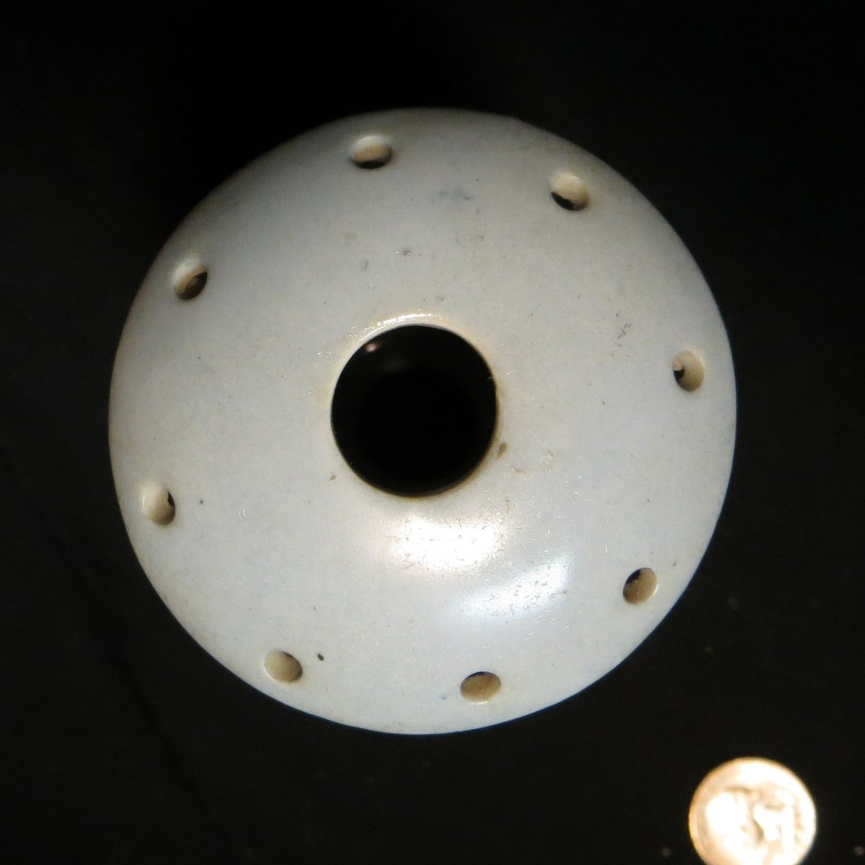 Japanese Kutani Nippon Ceramic Hair Pin Holder Geisha Fuji Moriage ...