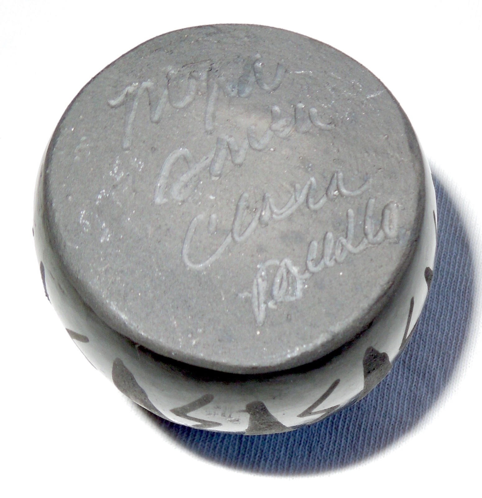 Vintage *Myra Sisneros* Santa Clara Pottery *Black on Black* Small ...