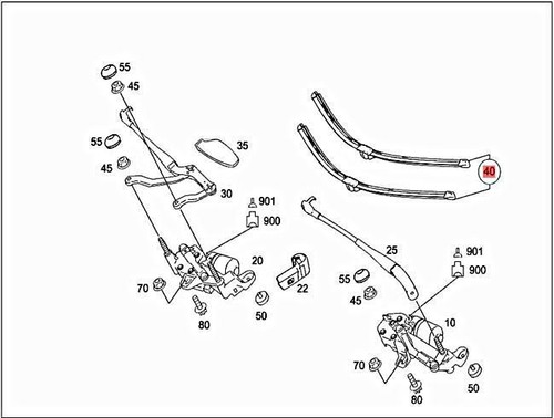 Genuine MERCEDES C216 W221 S-CLASS W221 Ts wiper blade 2218201400 | eBay