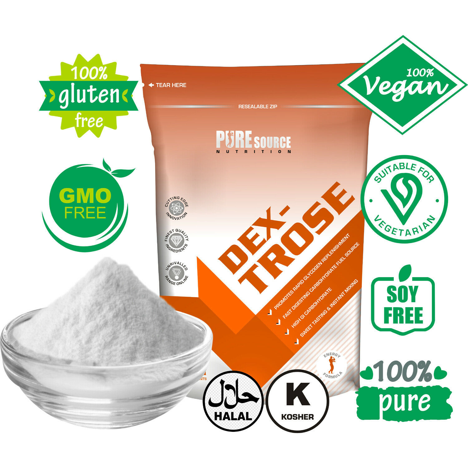 Dextrose Powder Glucose Baking Cooking Energy Carbohydrate Powder ...