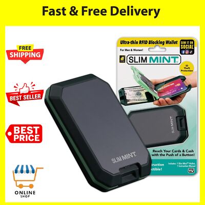 Slim Mint Wallet Ultra-Thin RFID-Blocking, AS-SEEN-ON-TV, ID Theft ...