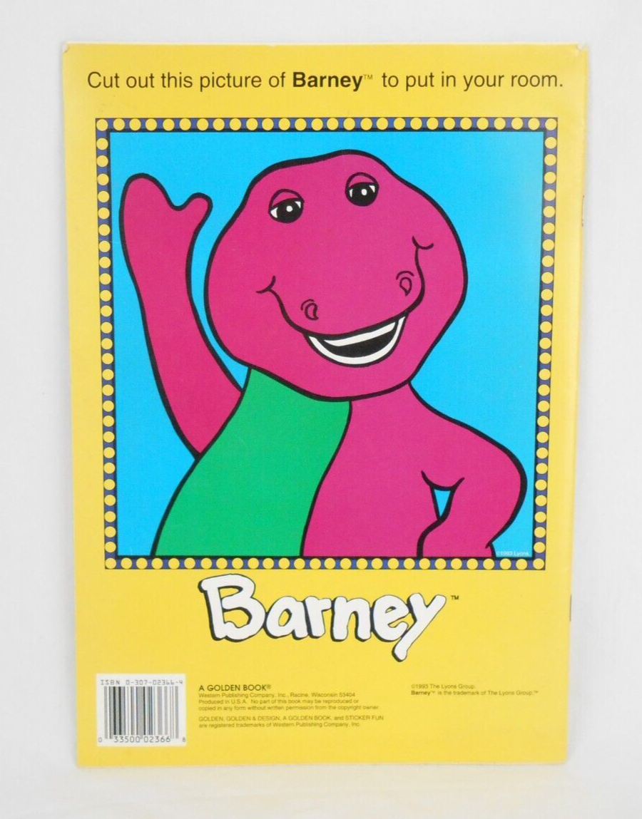 Golden Book Sticker Fun Barney Activity Book Unused Vintage 1993 | eBay