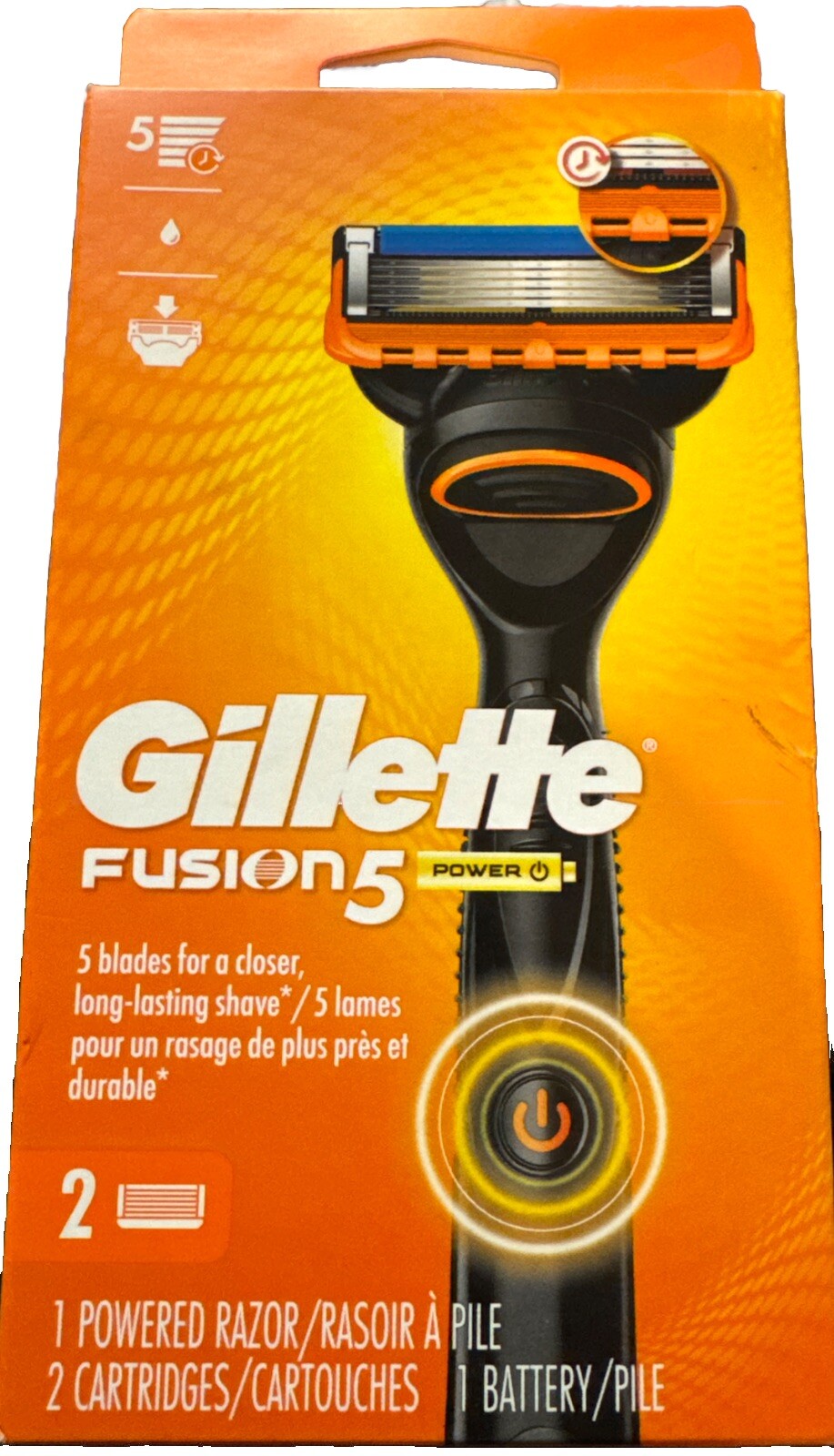 Gillette Fusion5 Power Razor 1 Razor, 2 Cartridges & 1 Battery | eBay