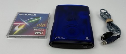IOMEGA Zip 100 100MB External USB Drive Z100USBS W/ OEM USB & Disk ...