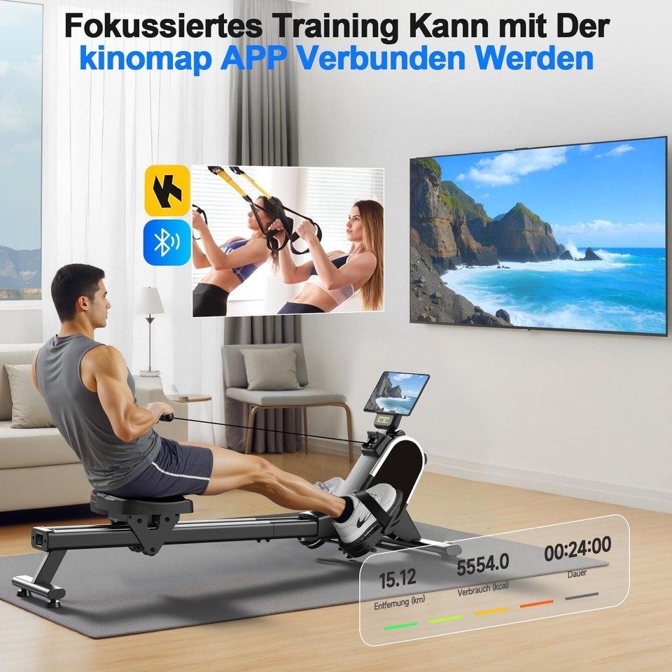 CHAOKE Magnetic Rowing Machines for Home Gym 160KG Weight Capacity, 16 ...