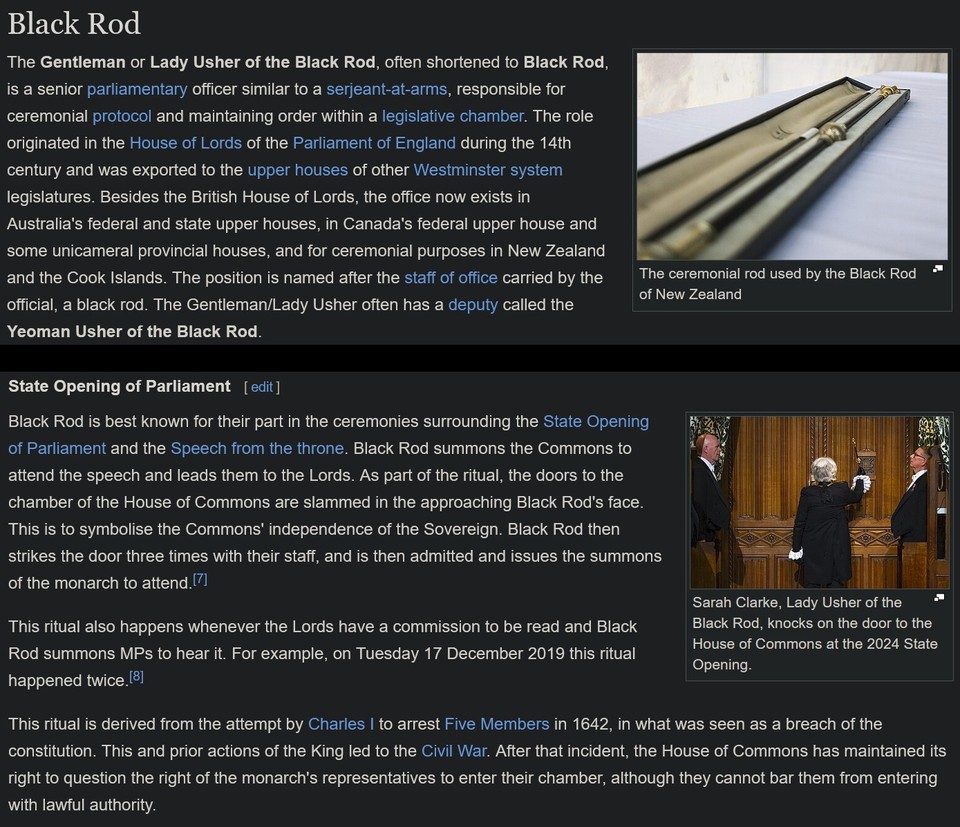 Black Rod - British Parliament | eBay
