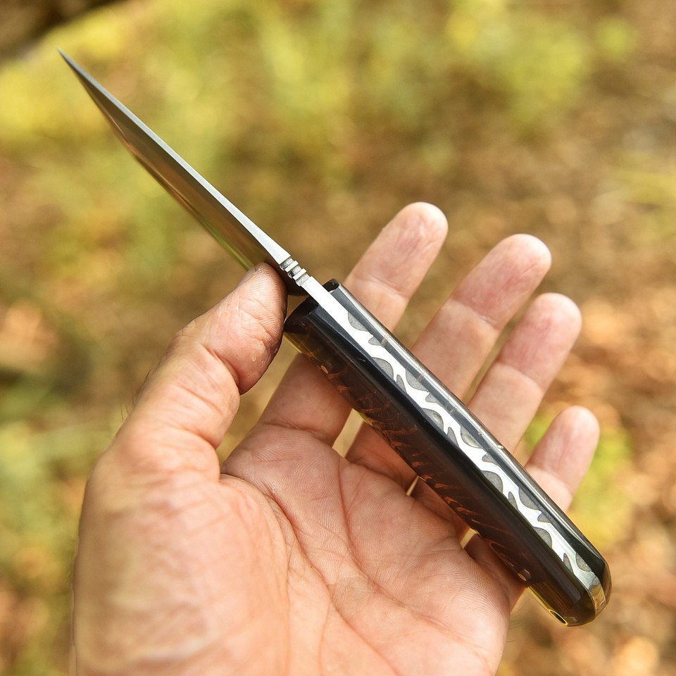 8.6" Full Tang Handmade Custom Pine Cone Handle Fixed Tanto Blade ...