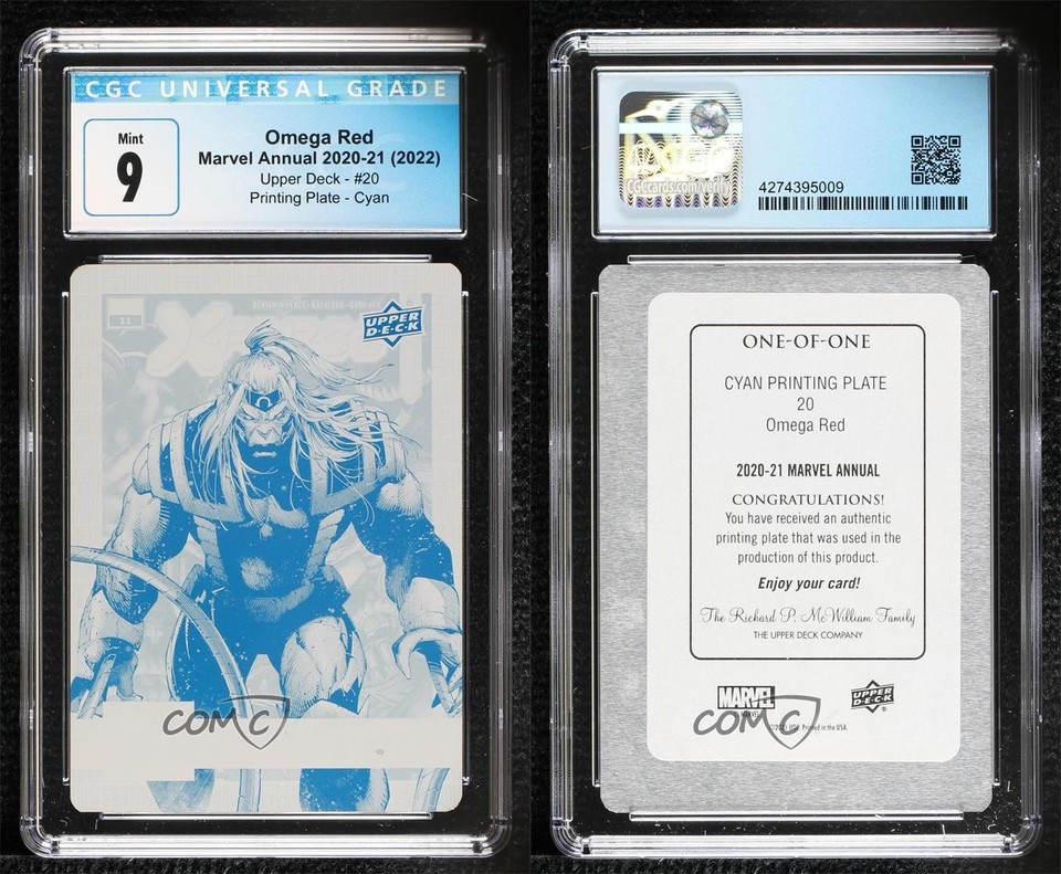 2020 Upper Deck Marvel Annual Printing Plate Cyan 1/1 Omega Red CGC 9 ...
