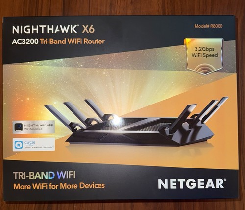 NETGEAR R8000 Nighthawk X6 AC3200 Tri-Band WiFi Router Black | eBay