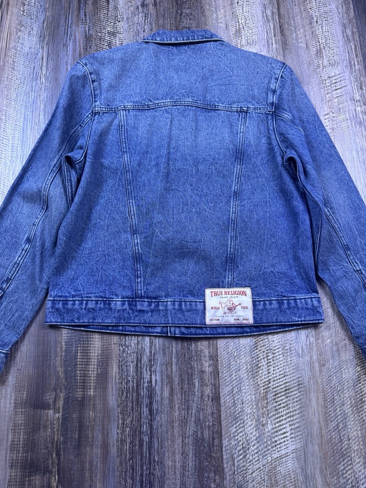 True Religion Jesse SN Trucker Jeans Jacket Mens Denim Cozy Fireside ...