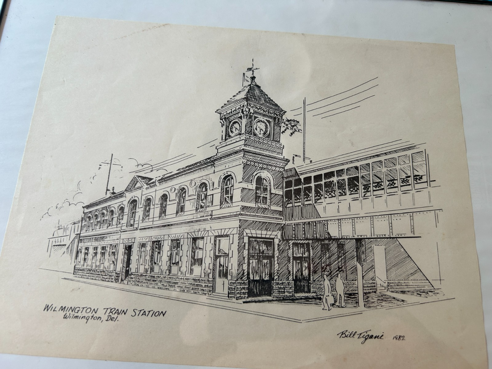 “Wilmington Train Station Drawing by Bill Tigani – 1982 Signed ...