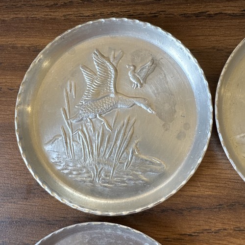 8 Vtg Everlast Metal Hand Forged Hammered Aluminum Coaster Set ...