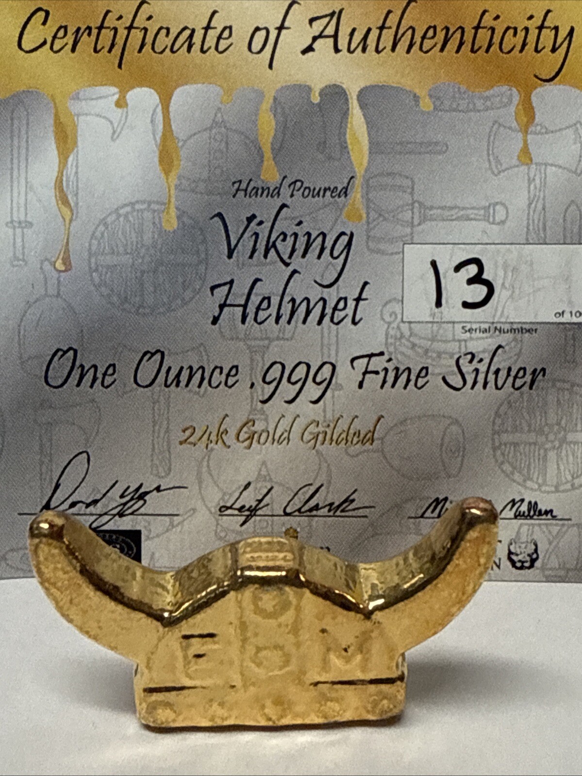 1 oz YPS - Ericson Mint - Pit Bullion Viking .999 fine Yeagers Poured ...