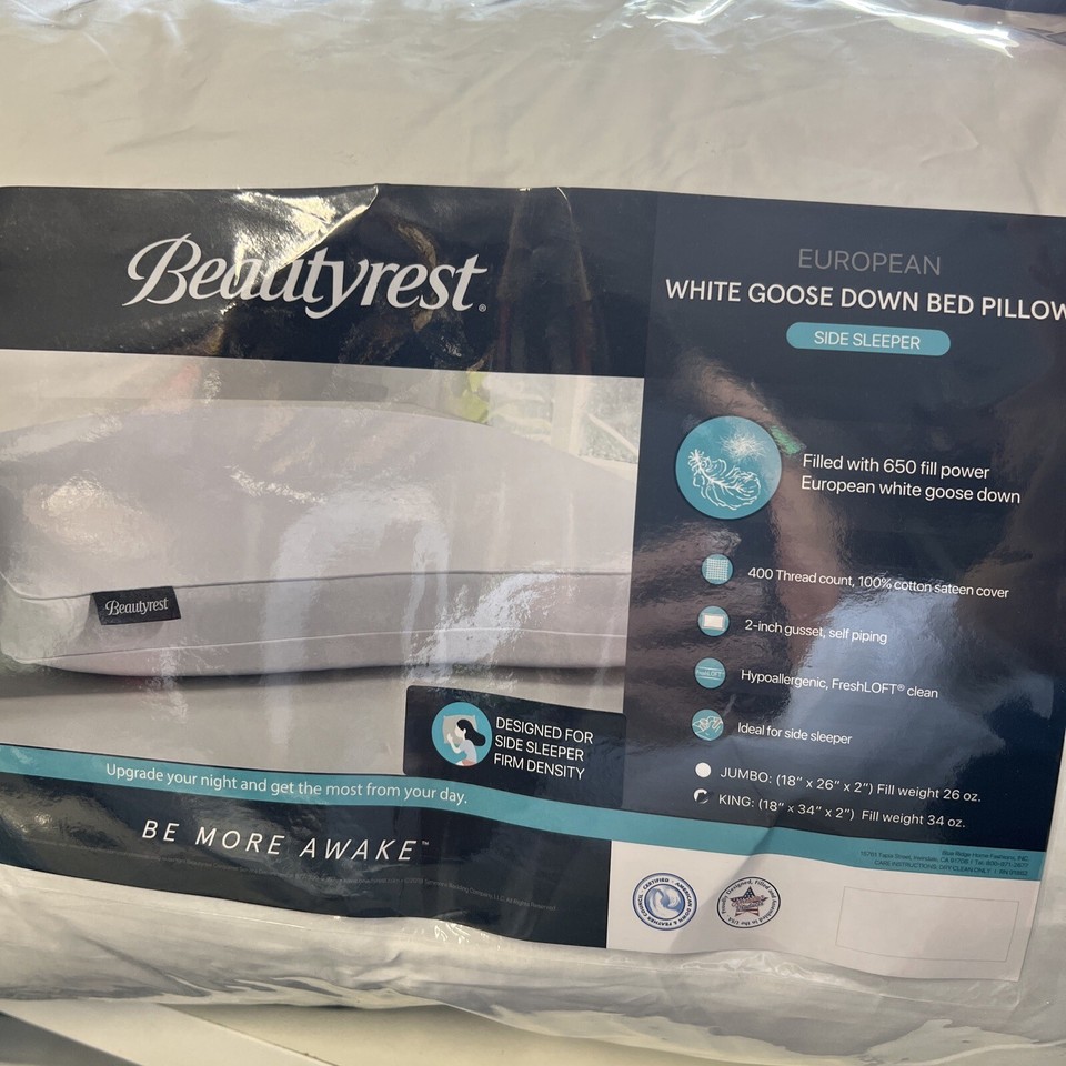 BEAUTYREST Luxury European Down Pillow, King, New 788904041083| eBay