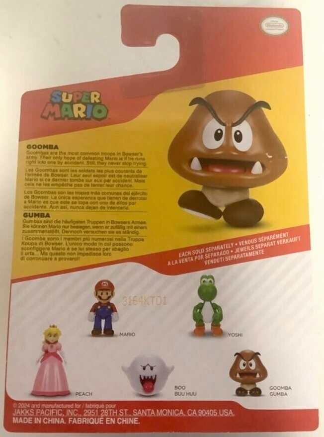 NEW Jakks World of Nintendo 42549 Super Mario Bros GOOMBA 2.5-inch Mini ...