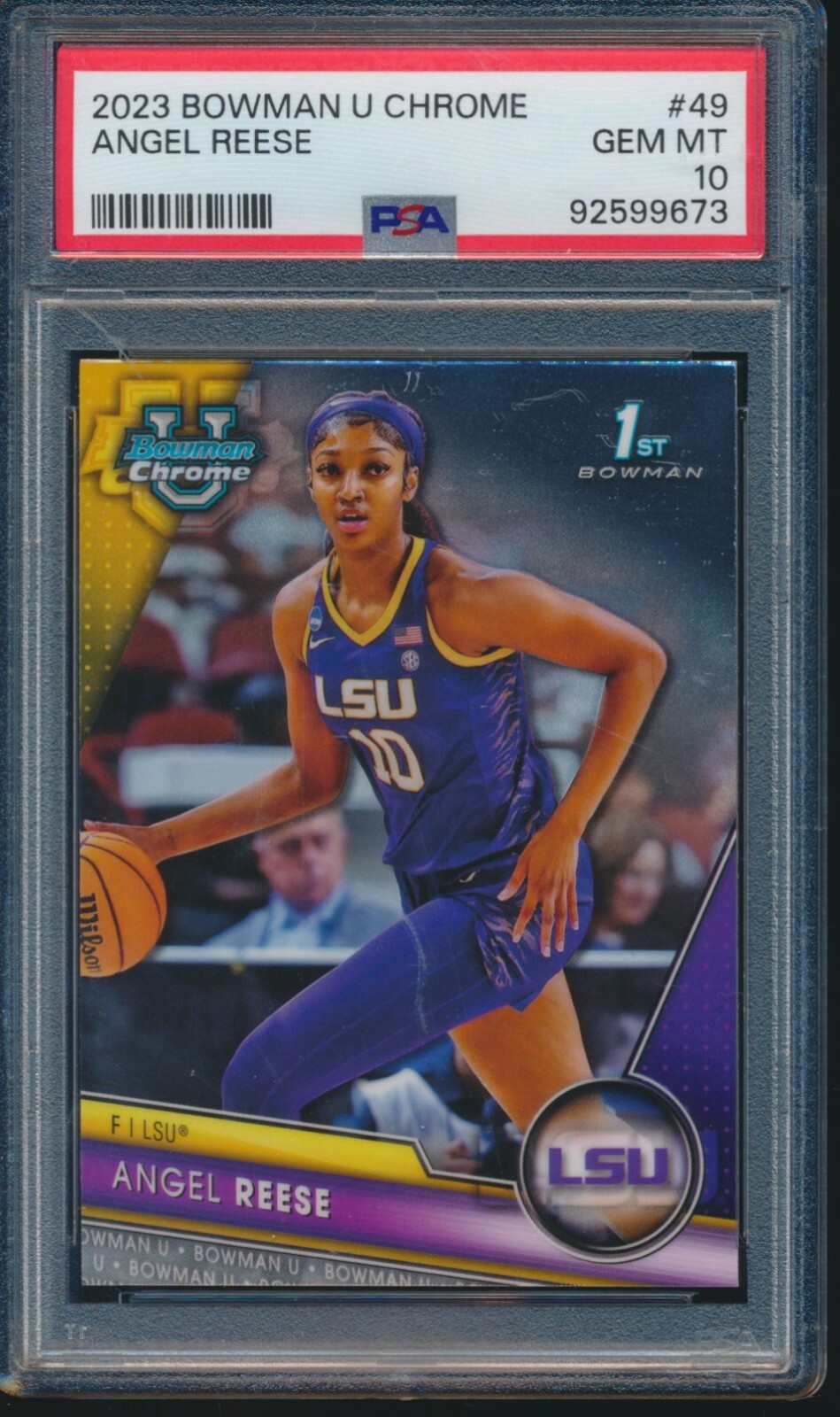 PSA 10 ANGEL REESE 1st 2023 Bowman University Chrome SKY Rookie Card RC ...
