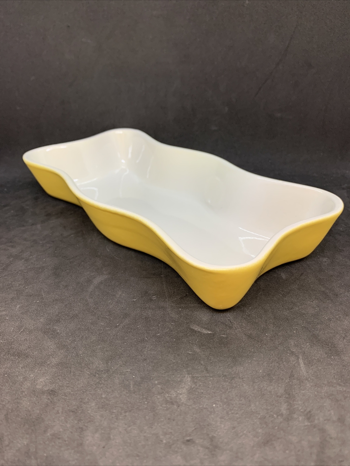 Cerutil Stoneware Casserole Baker Yellow and White 10 x 5 x 1.75 ...