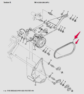 HMMWV Air Compressor Belt, M998, AM General 5598282 45" X 0.438 | eBay