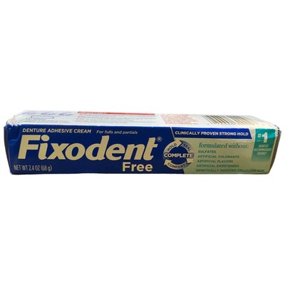 Fixodent Free Complete Denture Adhesive Cream 2.4 oz | eBay