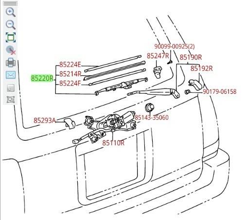 1996-2002 Toyota 4RUNNER Rear Wiper Blade NEW Genuine Toyota OEM 85242 ...