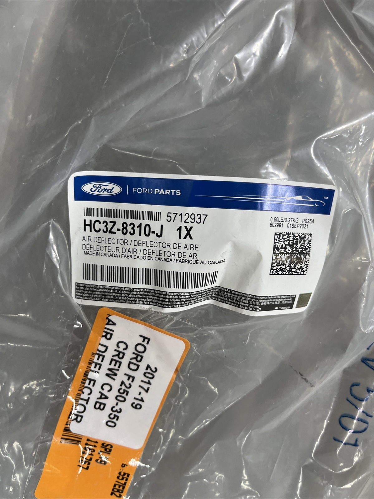 2017-2019 Ford Super Duty 6.2L OEM Air Deflector Lower Deflector HC3Z ...