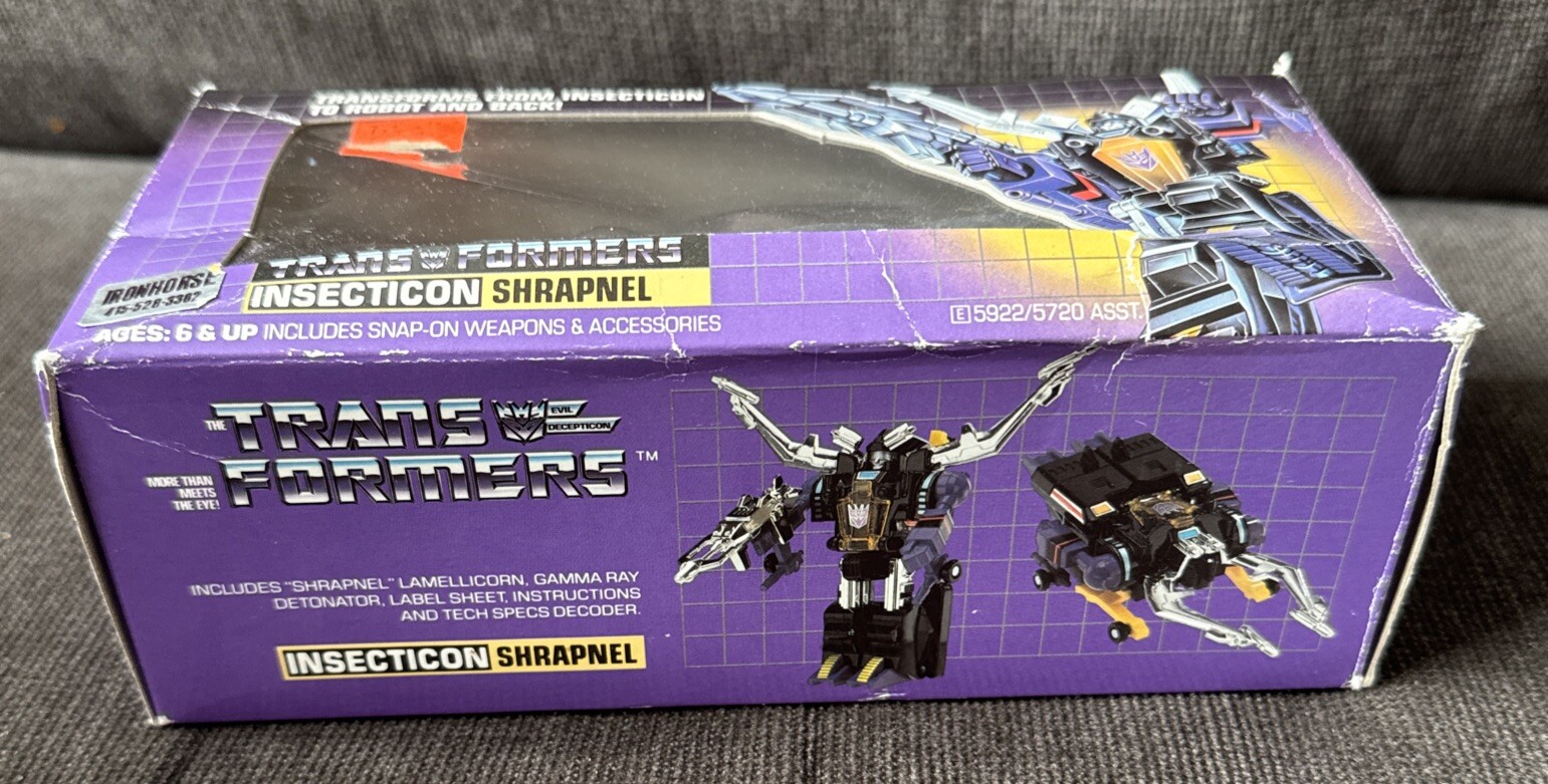 Vintage Transformers G1 Insecticon Shrapnel Original Packaging Intact ...
