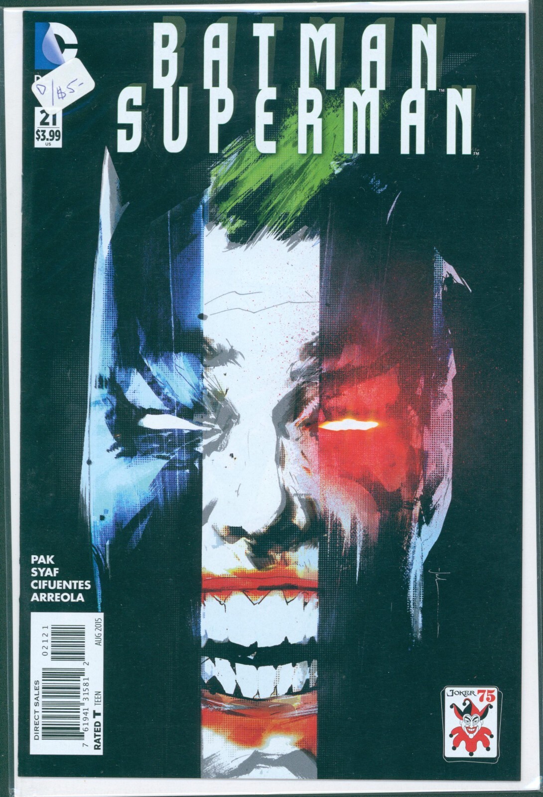 BATMAN SUPERMAN #21 [2015]Jock Joker Variant Cover DC Comics! | eBay UK