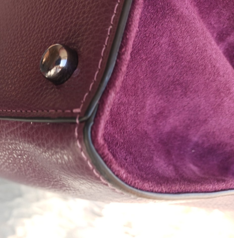 Coach MEDIUM Boysenberry Lane CC329 Leather Satchel w/Snakeskin Print ...