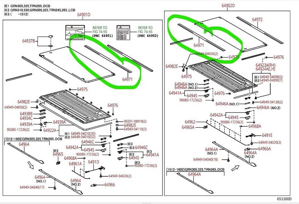 2016-2023 Tacoma Tri Fold Tonneau Cover Hinge Seal Weatherstrip 64971 ...