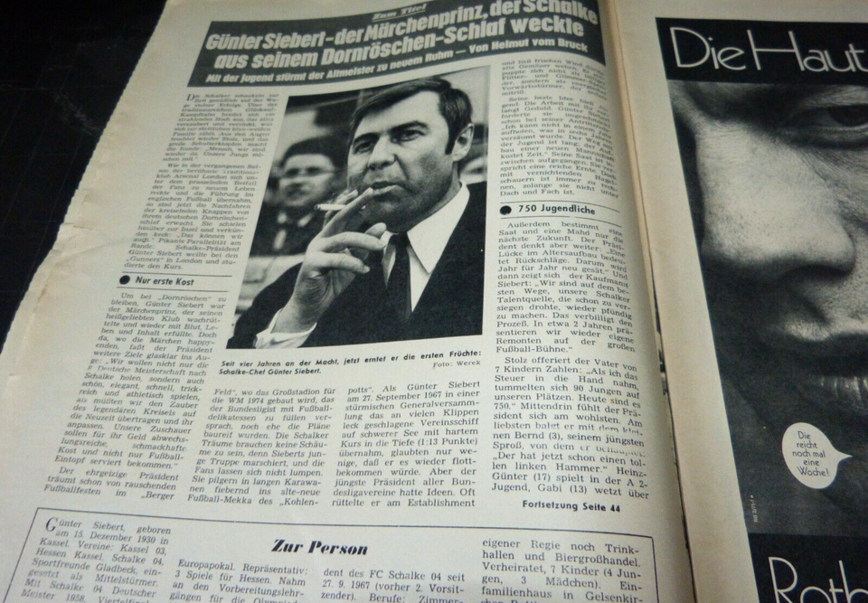 Fußball Woche Nr.42/1971 Günter Siebert/Schalke/Hertha BSC/Uli ...