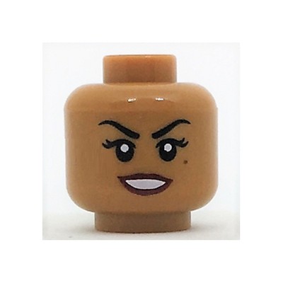 LEGO - Minifig Head Female Black Eyebrows, Eyelashes, Beauty Mark Under ...