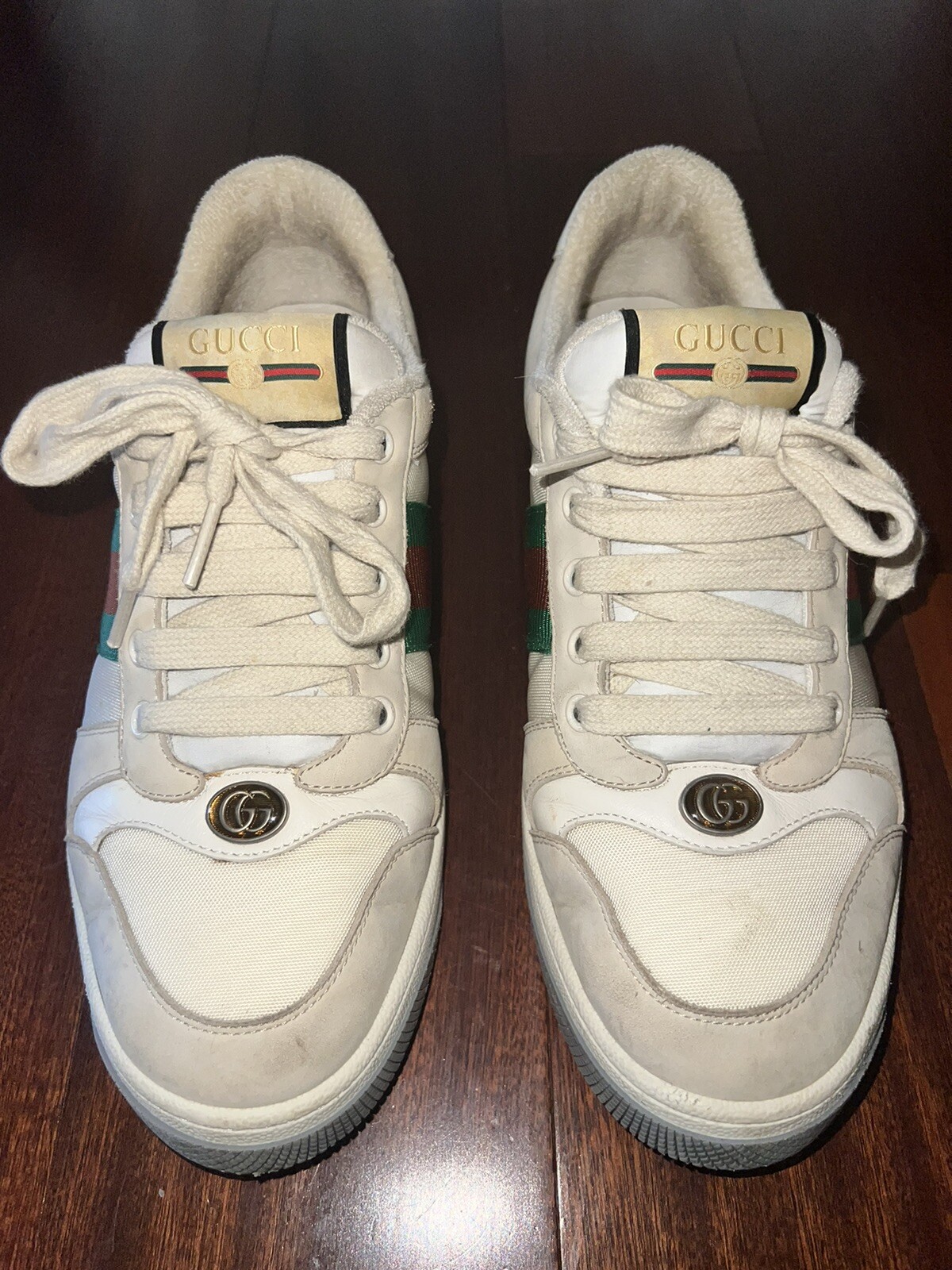 100% Authentic Gucci Neutral Color Screener Sneakers… - Gem