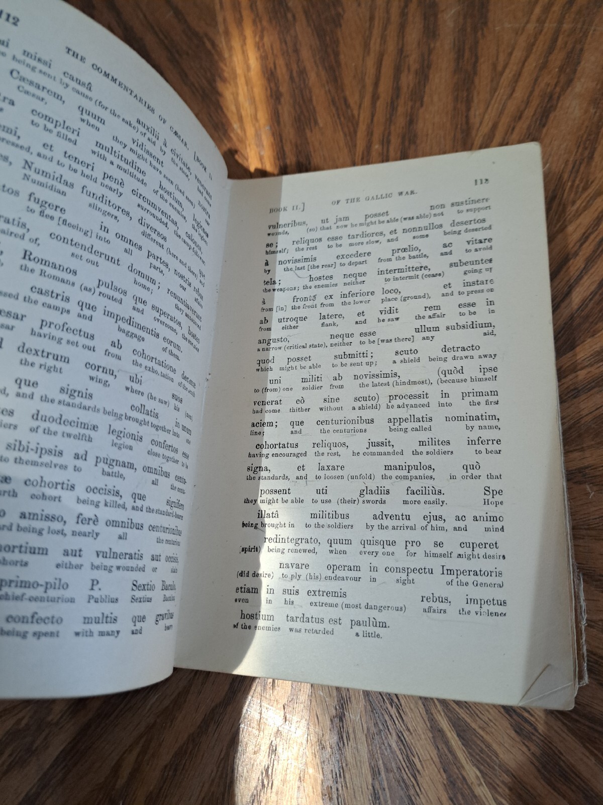 1884 CAESARS COMMENTARIES GALLIC WAR HAMILTON CLARK Interlinear Antique ...