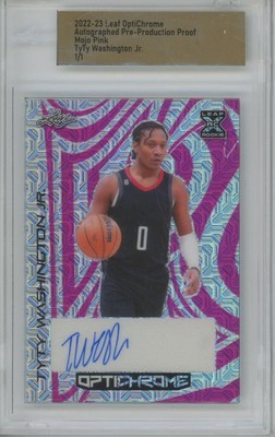 2022 Leaf OptiChrome Proof MOJO Pink TyTy Washington 1/1 RC Auto Rookie ...