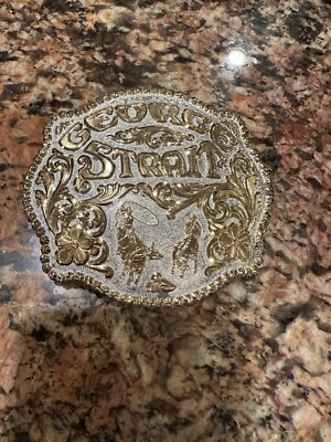 Rare George Strait Gist Silversmith Bronze Western Belt Buckle ...