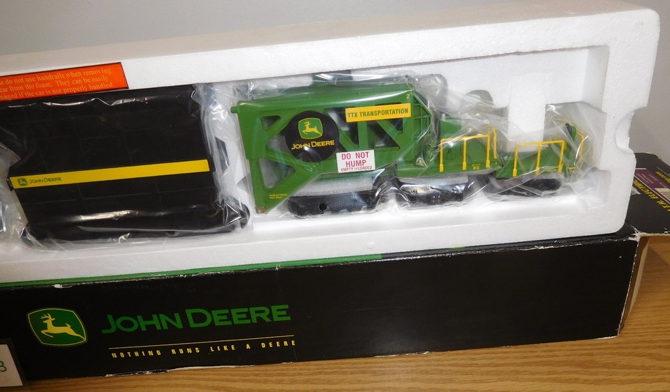 MTH PREMIER 20-98377 JOHN DEERE SCHNABEL FLATCAR #2 TRAIN O SCALE ...