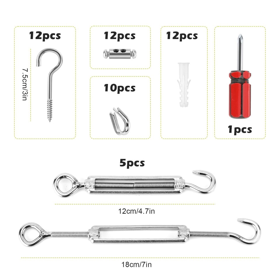 Clothes Line Wires, 100ft PVC Coated Wire Rope Kit, 1/8" Steel Cable ...
