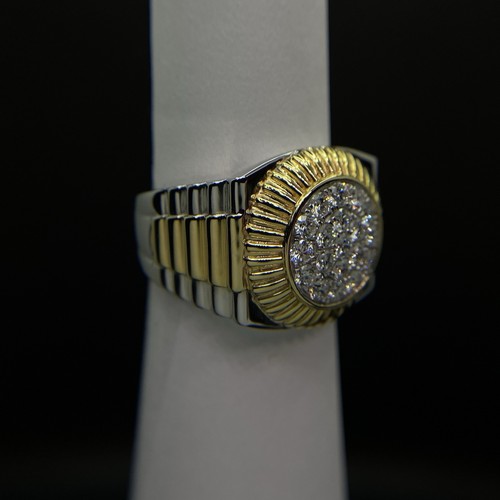 Sterling Silver Men's Rolex Style 1.00 ct VS Lab Diamond Ring | eBay