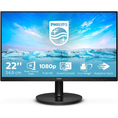 Monitor Schermo PC Philips 21.5" LED Full HD HD 16:9 VA HDMI VGA 75 Hz ...