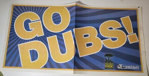 "GO DUBS" Sf Examiner WARRIORS Newspaper poster | eBay