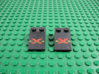 LEGO Black Slope 33 3x2 w/Red X and Yellow Circle Pattern 6567 2963 ...