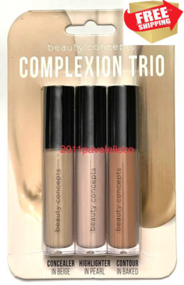 Beauty Concepts Complexion Trio Set Concealer, Highlighter, Contour | eBay