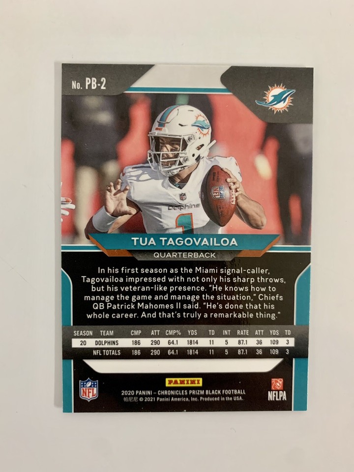 2020 Prizm Tua Tagovailoa Black Rookie #PB-2 Dolphins RC | eBay