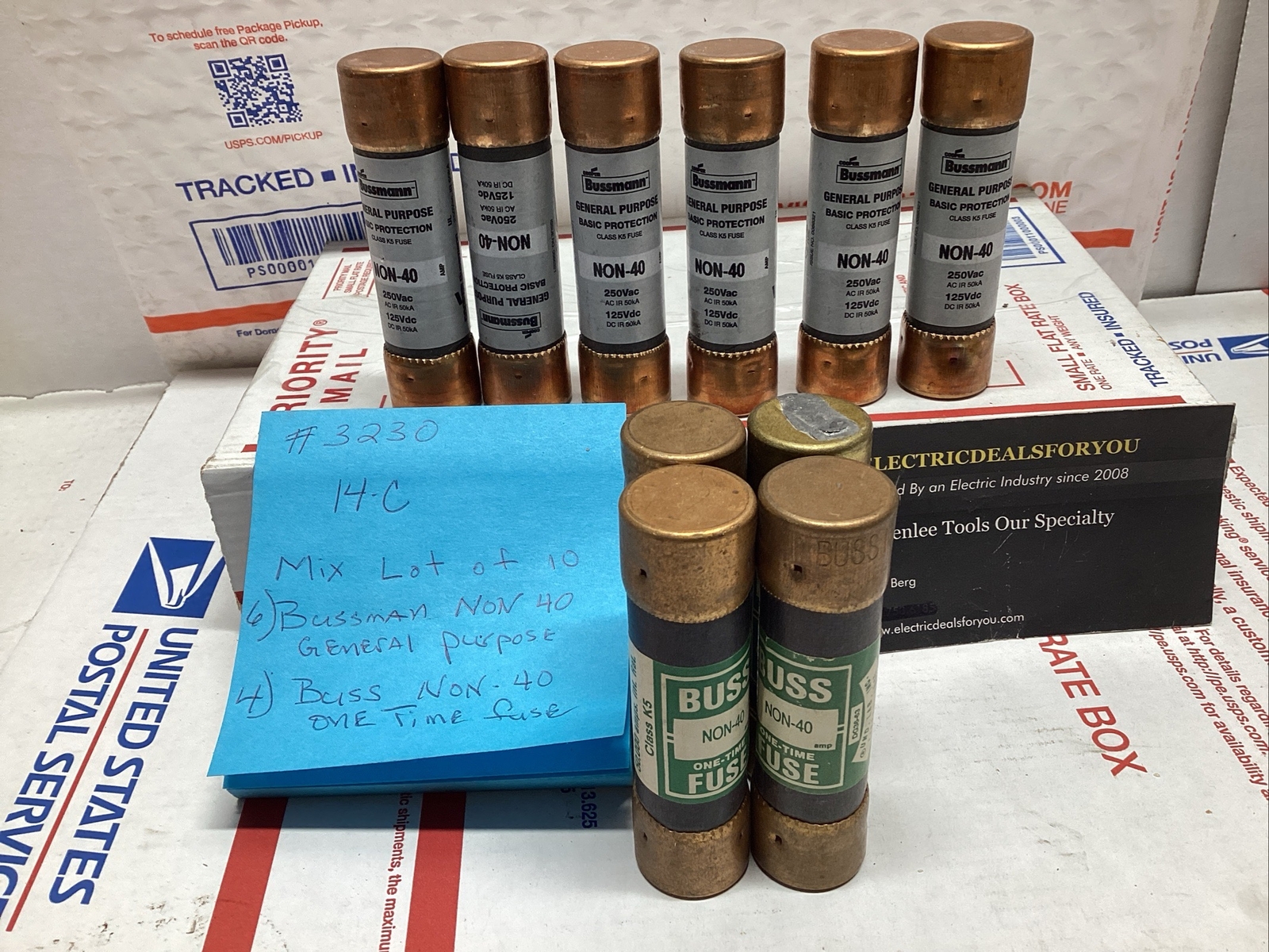 1 Mix lot 10) BUSSMANN 6)NON-40amp FUSE GP/ 4)NON-40 One Time Fuse ED4U ...